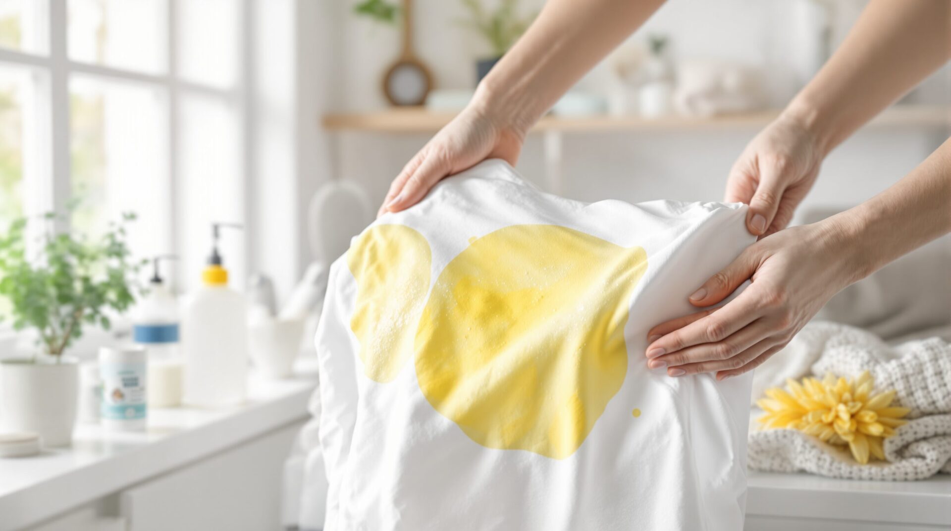 Tache jaune sur vetement blanc apres lavage : solutions naturelles